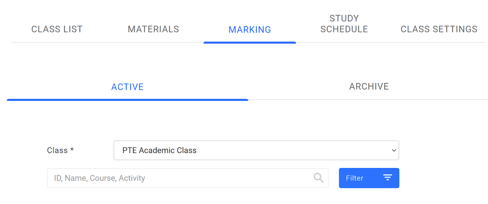 My Classes - Marking