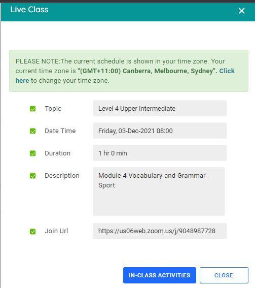 Managing Live Classes