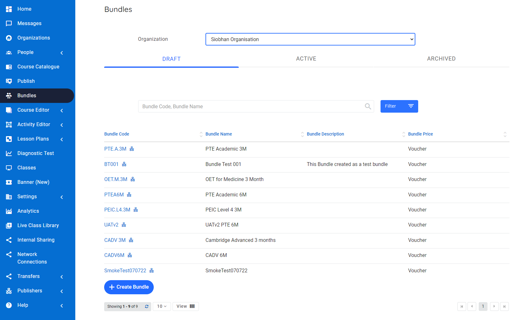 Manage Vouchers in Bundles - Admin/marketing