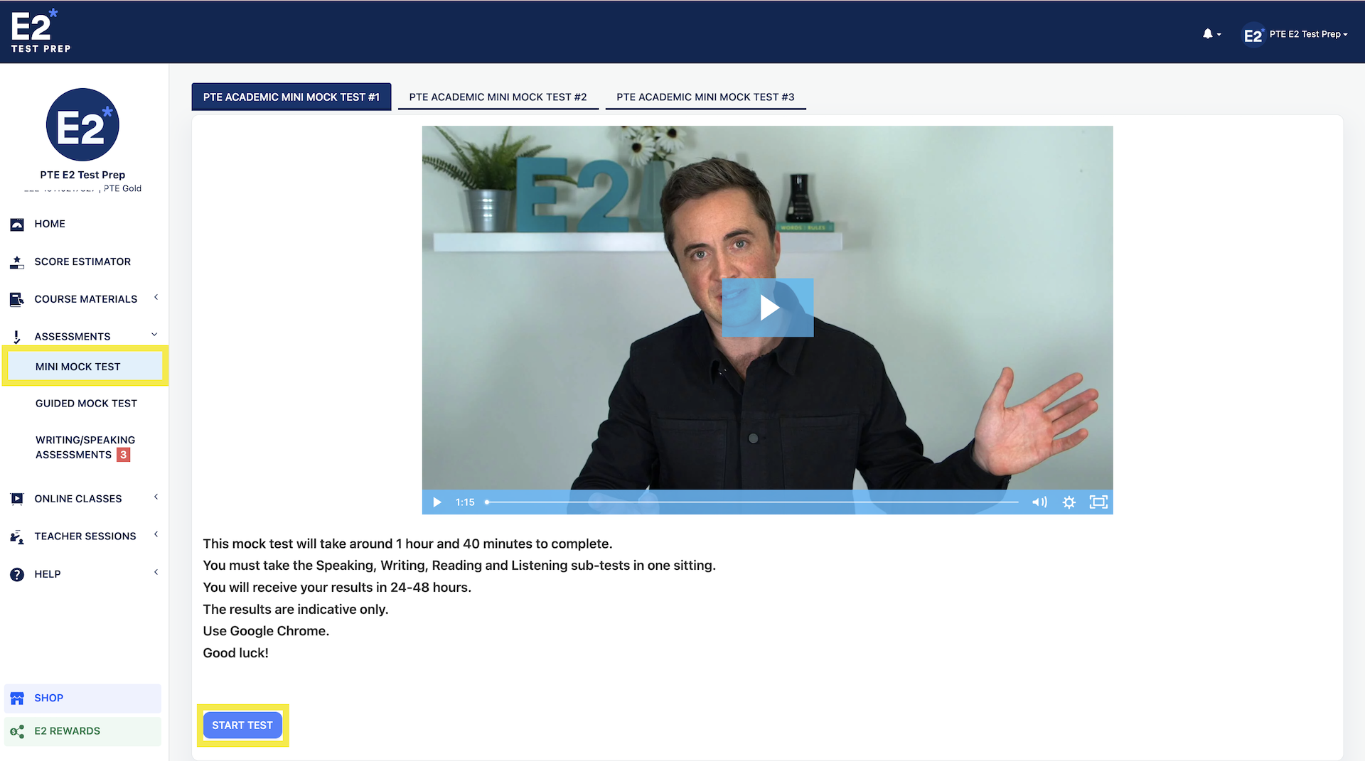 How to take the PTE Mini Mock Test
