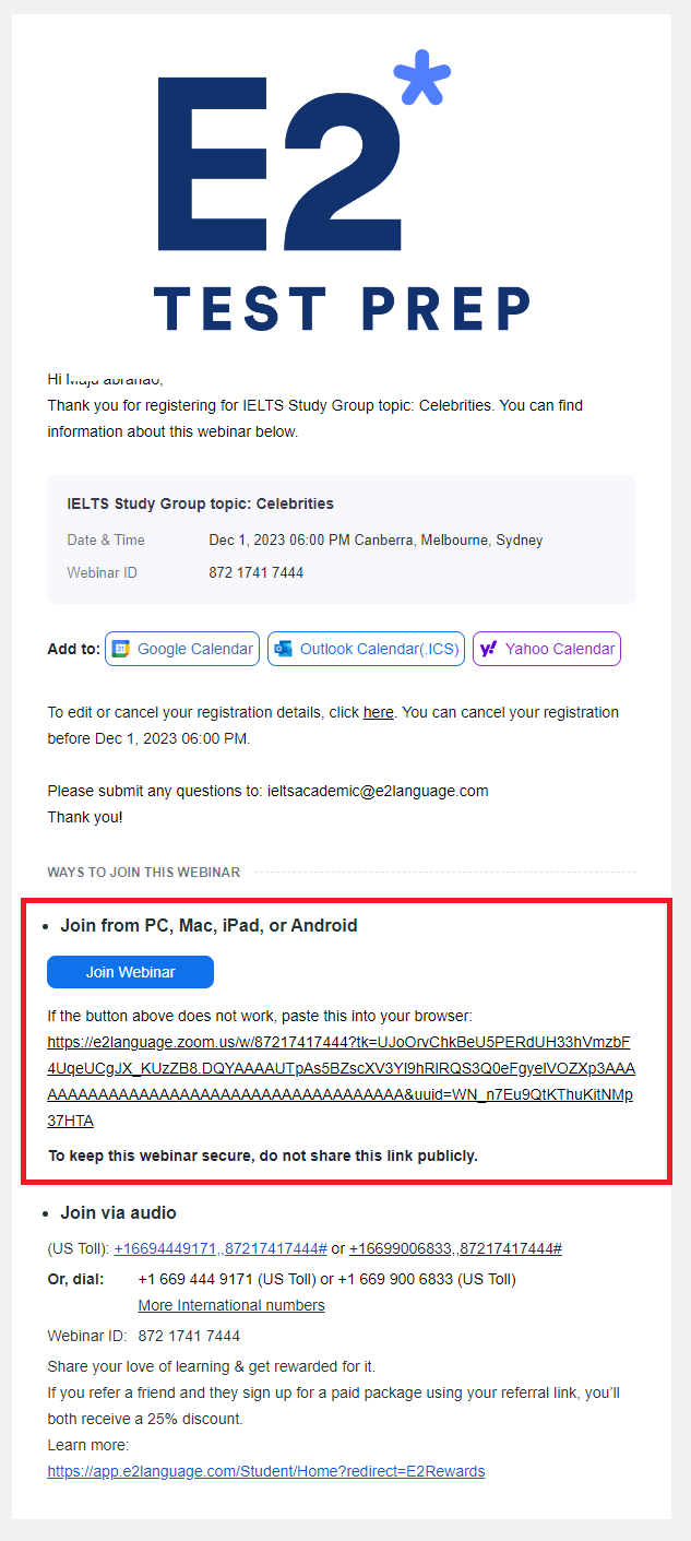 How do I join a live class?