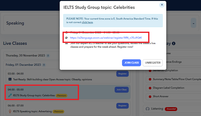 How do I join a live class?